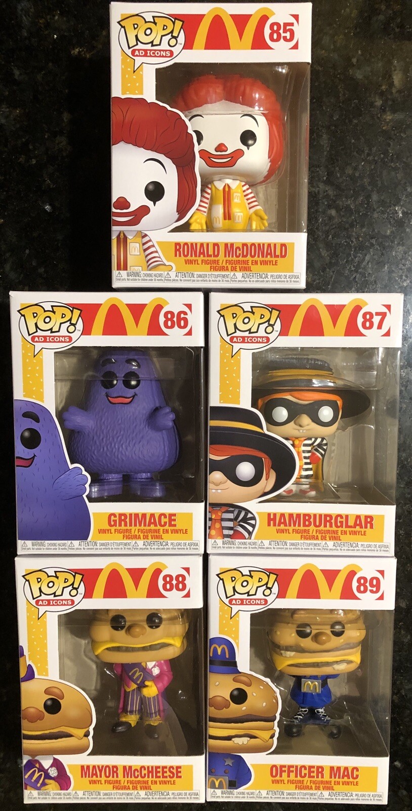 Funko POP! McDonalds - Ronald, Grimace, Hamburglar, Mayor McCheese ...