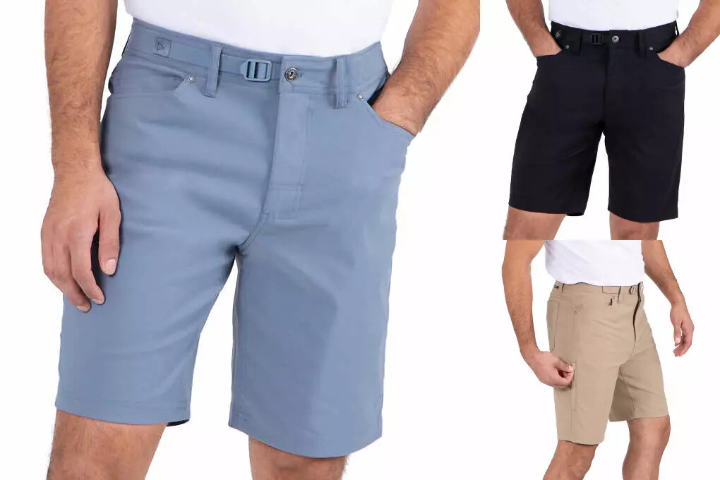 Gerry Men’s Venture Short Comfort Stretch Fabric Built-in Belt Black ...