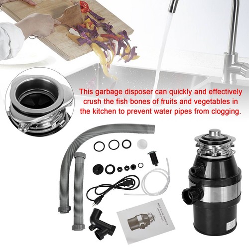 Garbage Disposal 3/4 HP 2800 RPM Under Sink Kitchen Food Waste Disposer ...