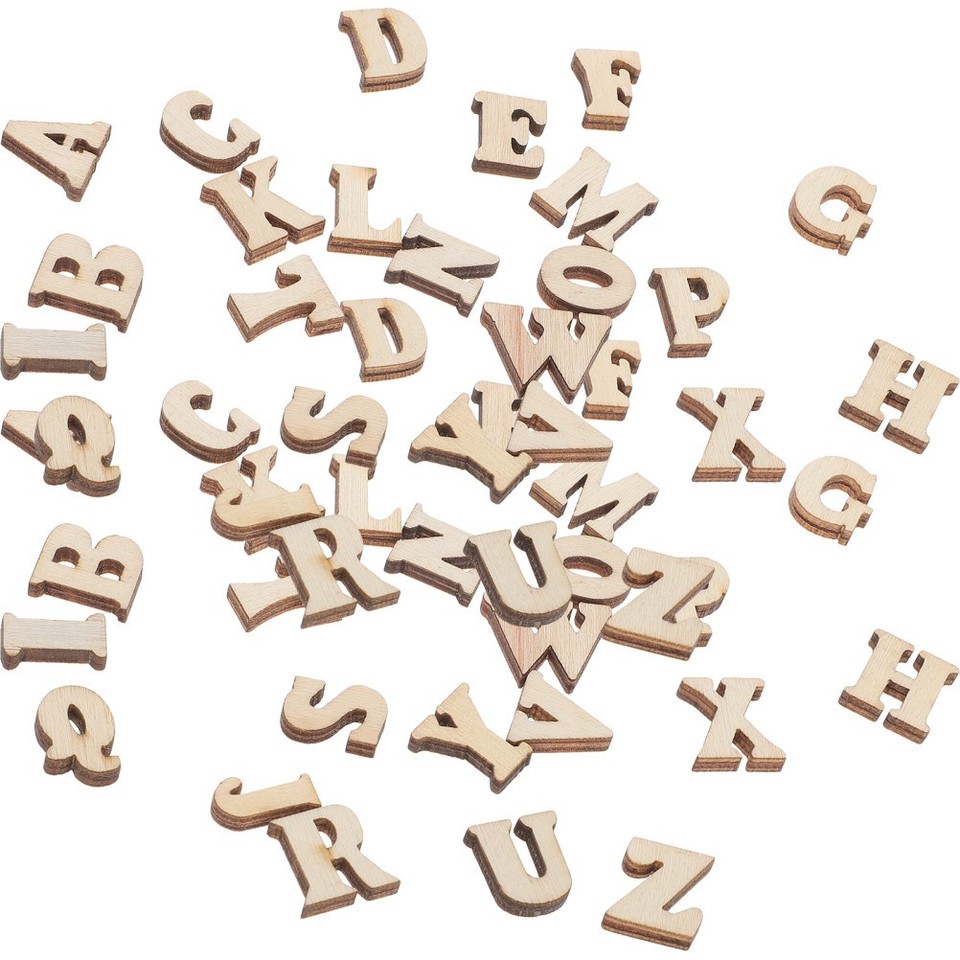 small wooden letters 15mm English Letters Wooden Pieces Small Natural ...