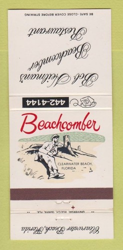 Matchbook Cover - Bob Heilman's Beachcomber Clearwater Beach FL 30 ...