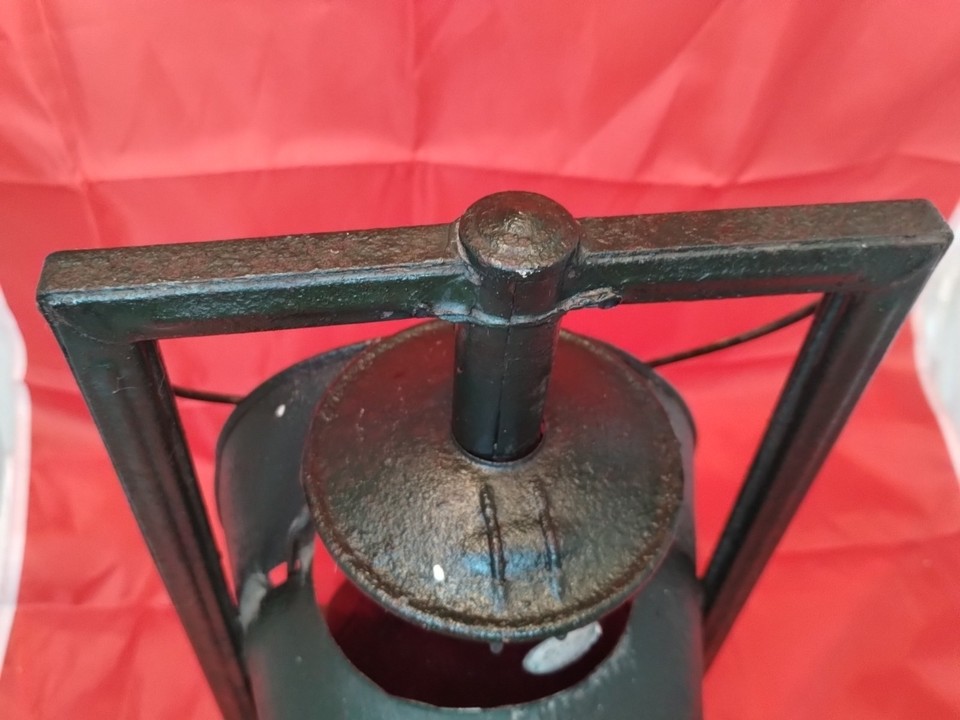 Antique Vintage Black DIETZ ACME INSPECTOR LAMP Railroad Lantern Red ...