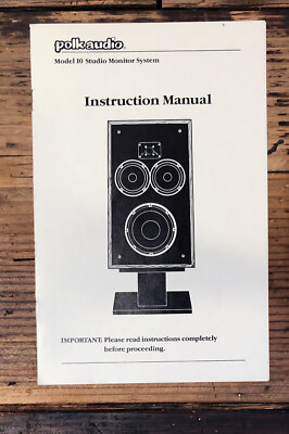 Polk Audio Model 10 Studio Monitor Owner / User Manual *Original* | eBay