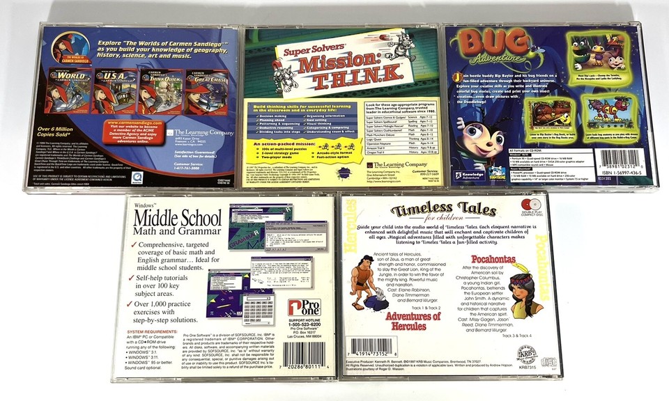 Educational Computer Games CD-Rom and CD Learning School The Learning ...