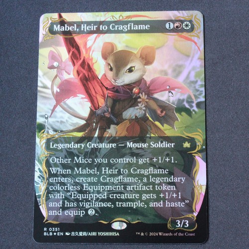 Mabel, Heir to Cragflame Borderless Raised Foil 351 NM MTG Bloomburrow ...