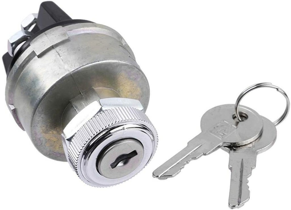 UNIVERSAL IGNITION SWITCH 12-VOLT 2 KEYS 4 POSITION ON OFF START ACC | eBay
