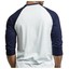 Men T-Shirt Sports Active Team 3/4 Sleeve Baseball Raglan Crew Neck ...