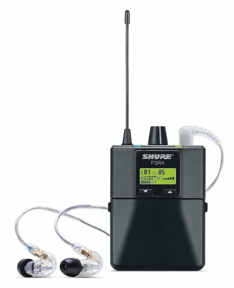 Shure In-Ear Monitor Wireless System with SE215-CL Ear Buds P3TRA215CL ...