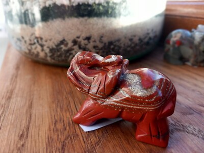 Red Jasper, Hand Carved Elephant (1) | eBay UK