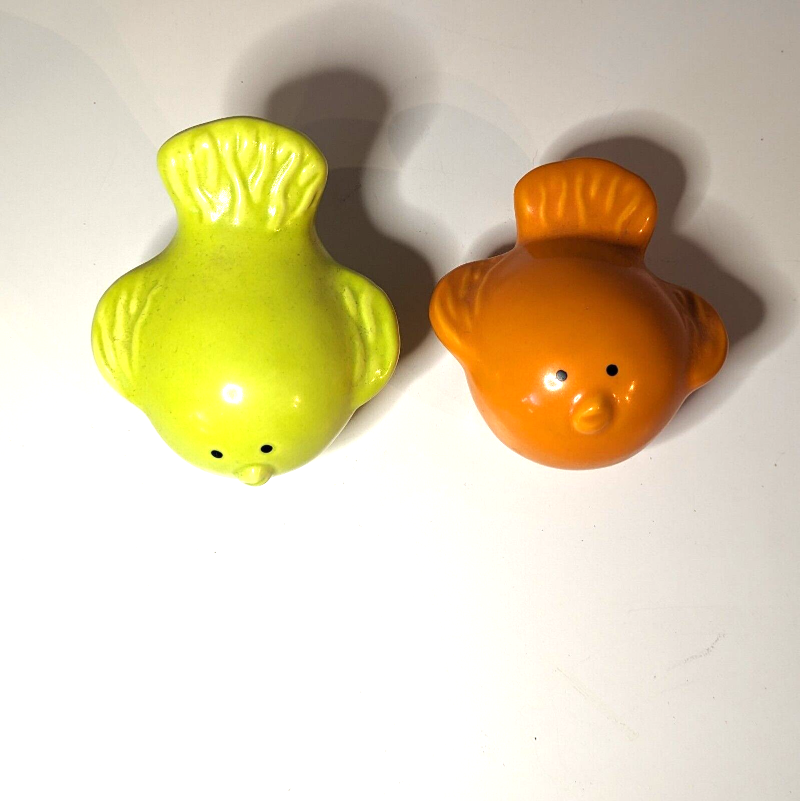 Fat Chubby Ceramic Bird Figurine, Whimsical Spring Garden Decor Pair ...