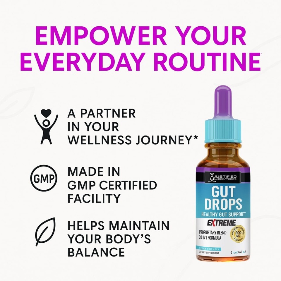 Gut Drops Extreme 200MG Healthy Gut Support 20-in-1 Proprietary Blend 2 ...
