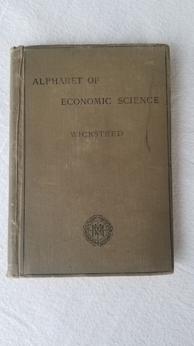 Alphabet of Economic Science- Philip H. Wicksteed 1888 | eBay