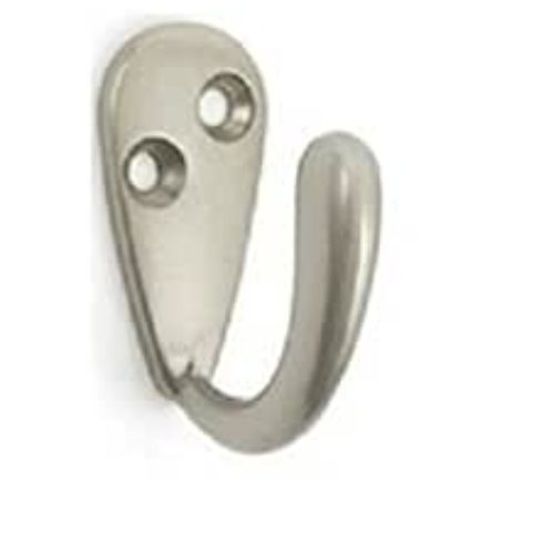 4PK- Bulldog Wall Mount Single Prong Hook - Satin Nickel Finish DHH-20 ...