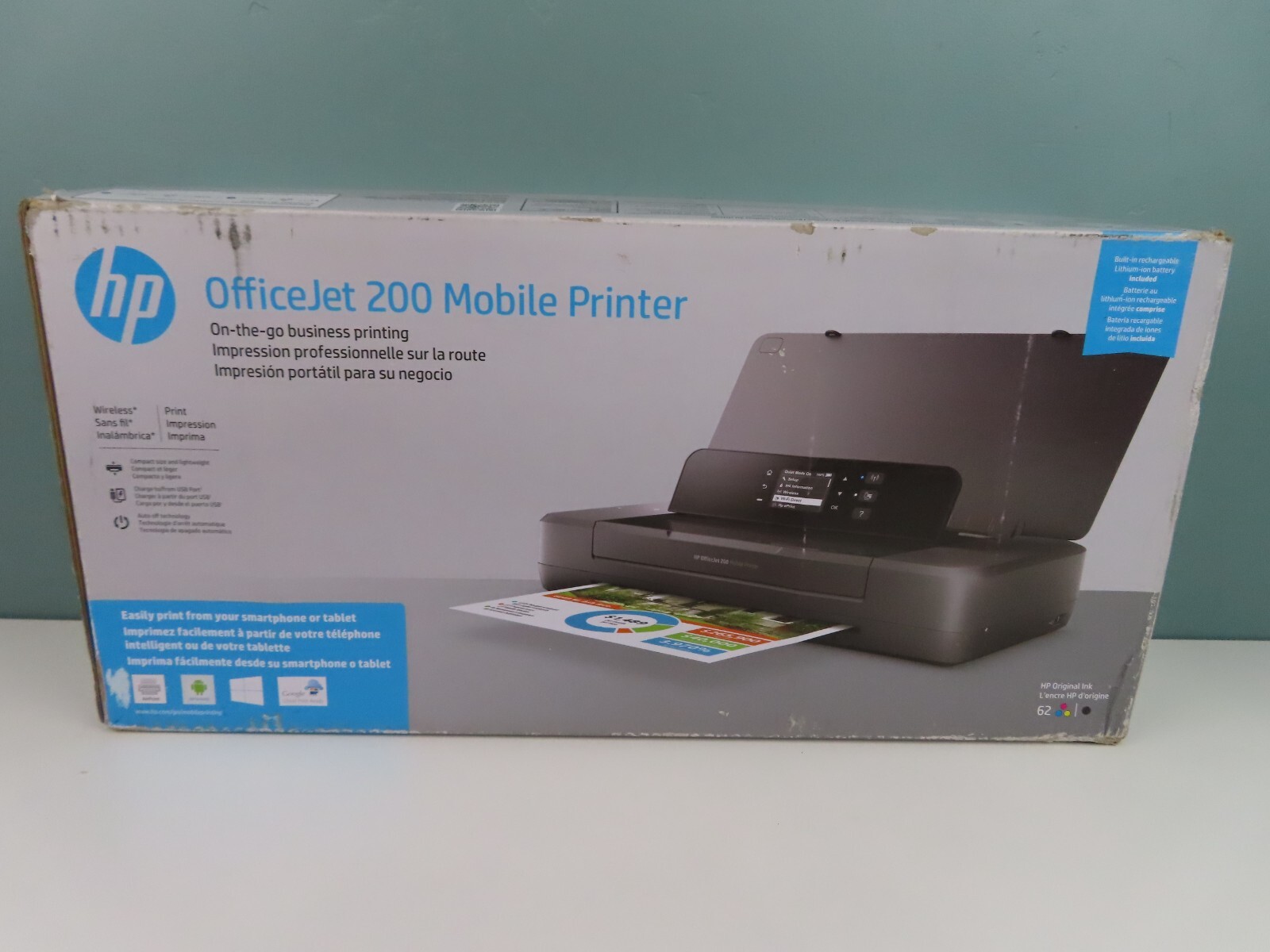 HP OfficeJet 200 Portable Printer with Wireless & Mobile Printing - NEW