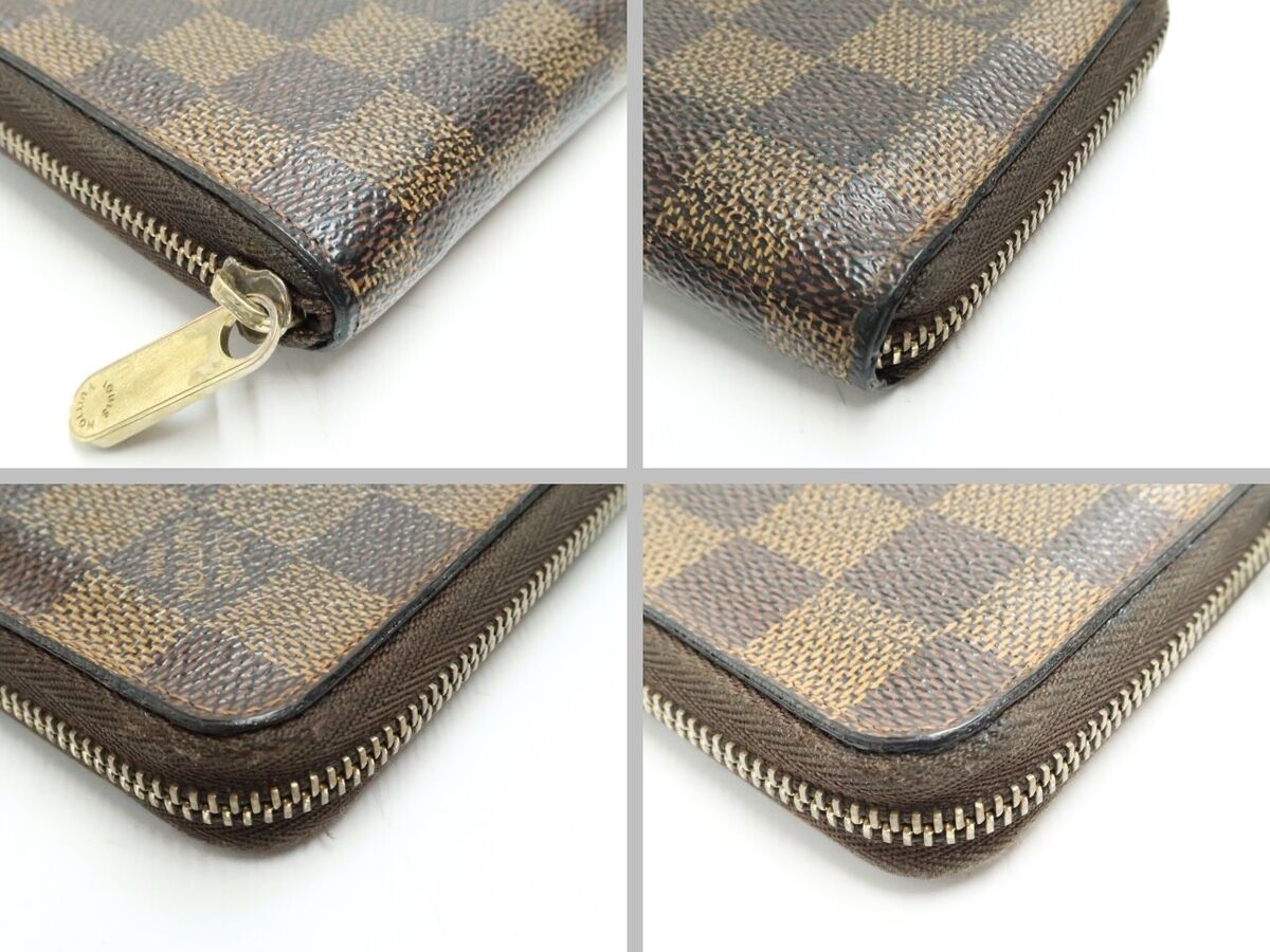 Auth LOUIS VUITTON Damier Ebene Round Zip Zippy Coin Purse Auth LOUIS VUITTON Damier Ebene Round Zip Zippy Coin Purse