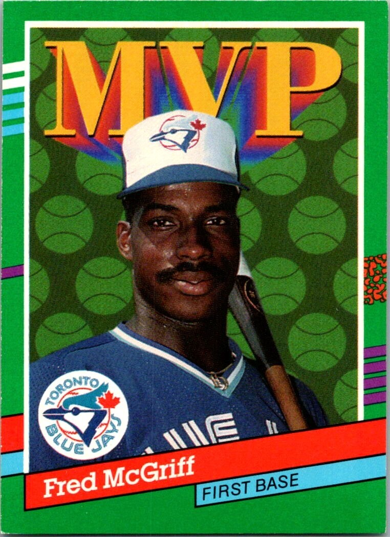 Leaf MVP Fred McGriff First Base Toronto Blue Jays 1990 Baseball Card ...