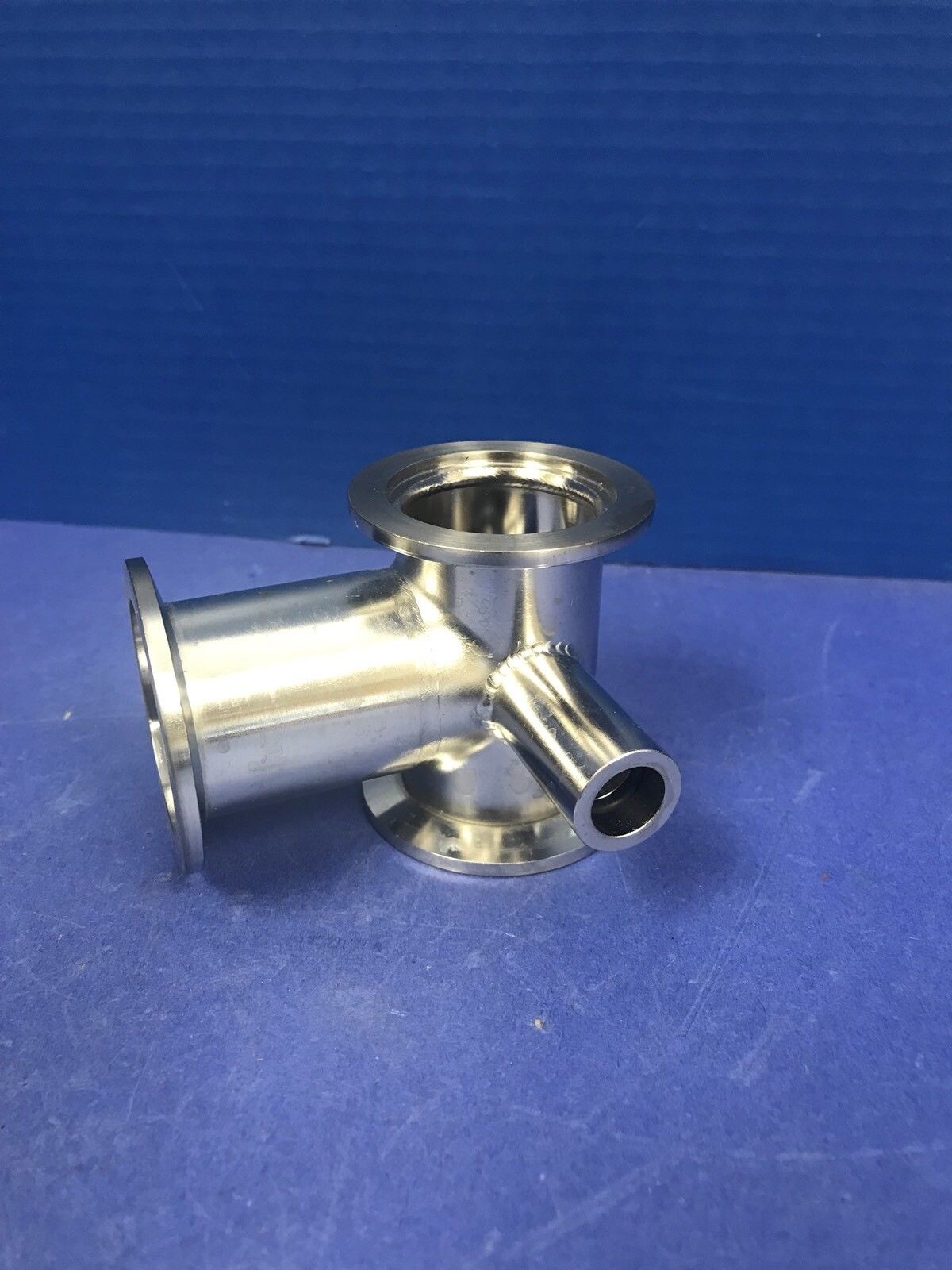 Stainless Steel Vacuum Tube / Pipe TEE, NW40 Flanges and 1/2" Tube Port ...