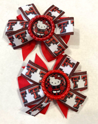Beautiful Texas Tech Red Raiders Inspired pigtail bows for girls. | eBay