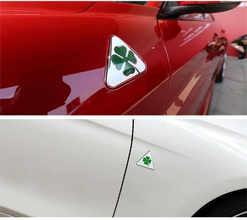 2 x Alfa Romeo Quadrifoglio Badges Stickers Emblem Cloverleaf QV Side ...