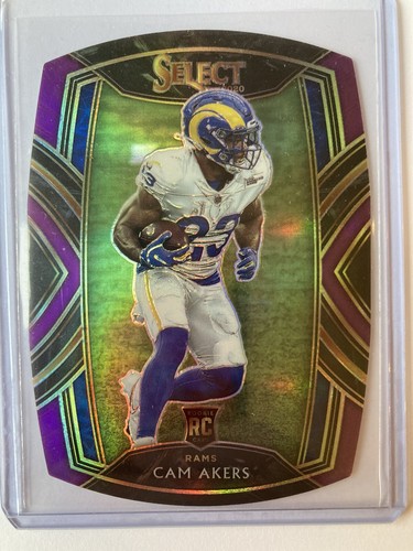 2020 Select CAM AKERS RC PURPLE PRIZM Club Level Die Cut #255 Rookie LA ...