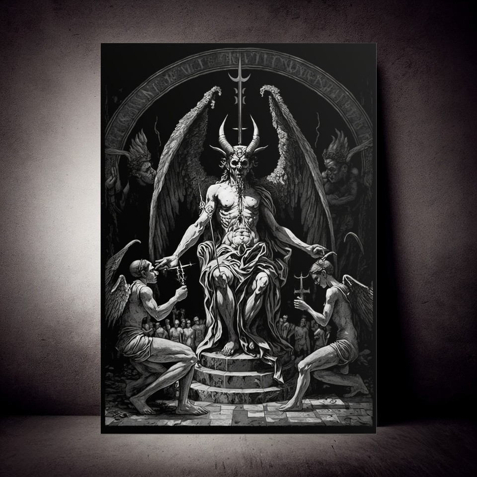 Baphomet Art Print 1 Devil Satan Print Lucifer Poster Renaissance ...