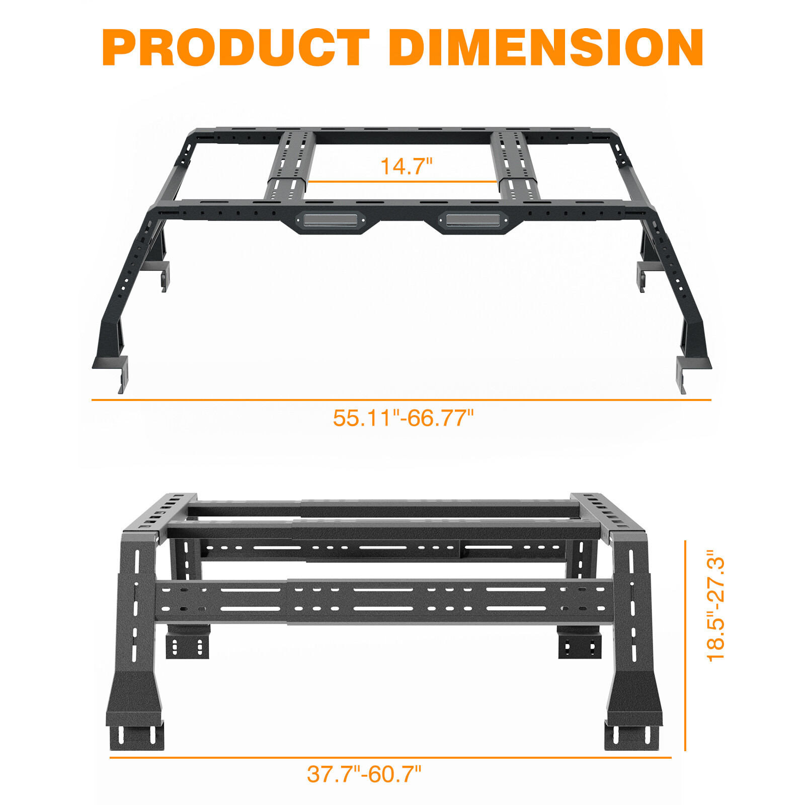 Universal Pick-up Truck Overland Trunk High Bed Rack Cargo Luggage ...