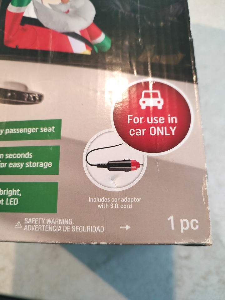Car Buddy Santa 3 Ft Tall Airblown Inflatable Tested Works LED Gemmy ...