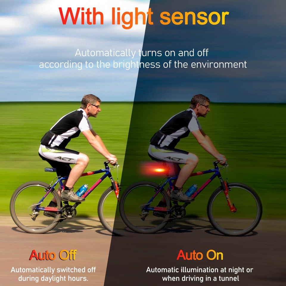 LED USB Rechargeable Bike Tail Light Set Remote Turn Signals Brake ...