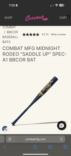Combat MFG Spec A1 Midnight Rodeo Saddle Up BBCOR 32 / 29 Baseball Bat ...