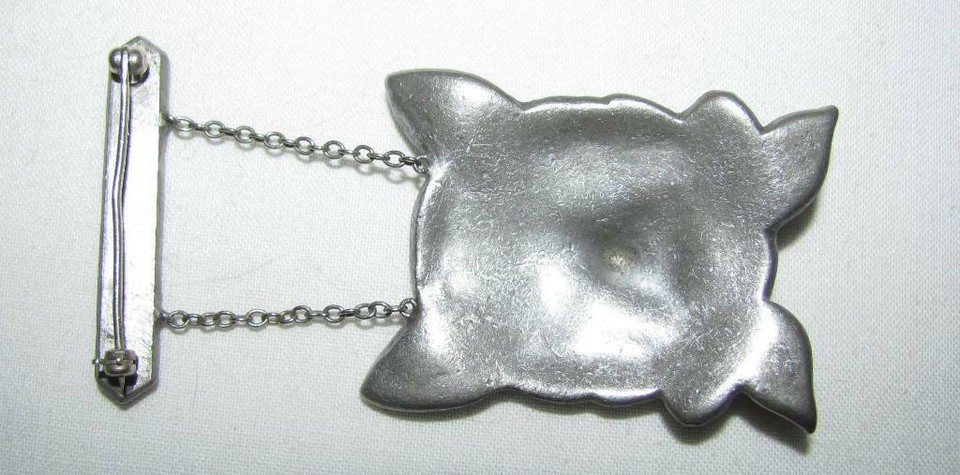 RAREST! HUGE ANTIQUE VICTORIAN EDWARDIAN CLEAR & EMERALD PASTE CAT FACE ...