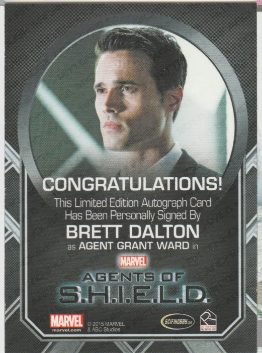 Brett Dalton 2015 Rittenhouse Marvel Agents of Shield autograph auto ...