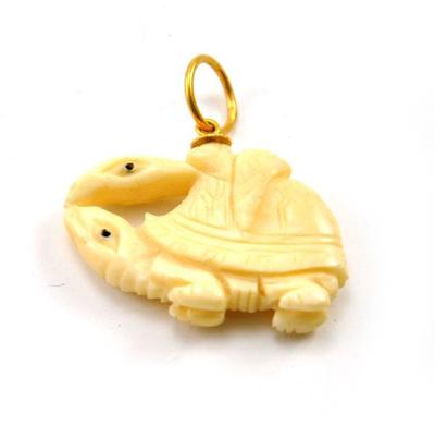 Vintage Oriental Bone Carved Bead Hand Carved Charm Pendant Turtles | eBay