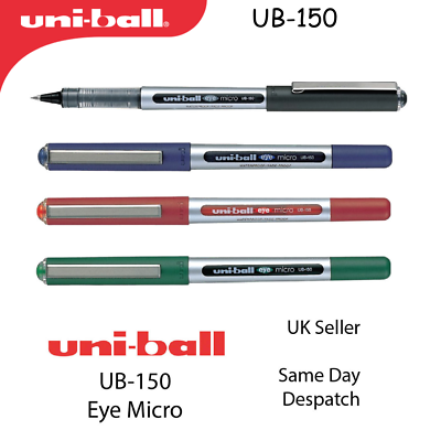 UNI-BALL UB-150 EYE FINE ROLLERBALL 0.5mm PEN UB150 0.2mm LINE - BLACK ...