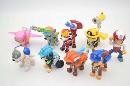 9 Paw Patrol Figures Robodog Rex Wheelchair Ryder Marshall Skye Rubble ...