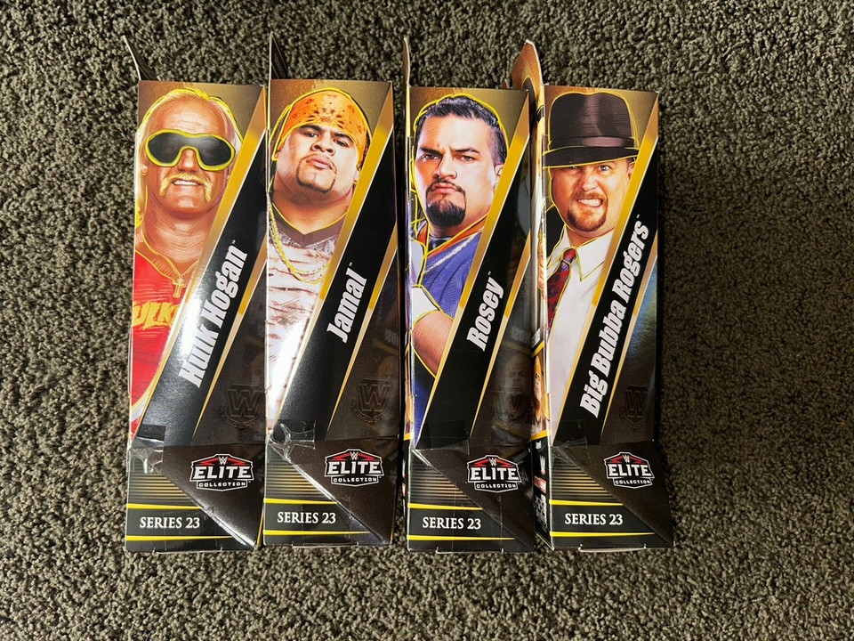 WWE Elite Legends Series 23 Set 4 Hulk Hogan, Jamal, Rosey, Big Bubba ...