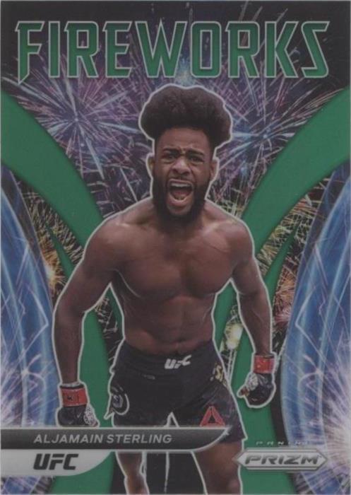 2022 Panini Prizm UFC - Fireworks Aljamain Sterling #15 Green Prizm for ...
