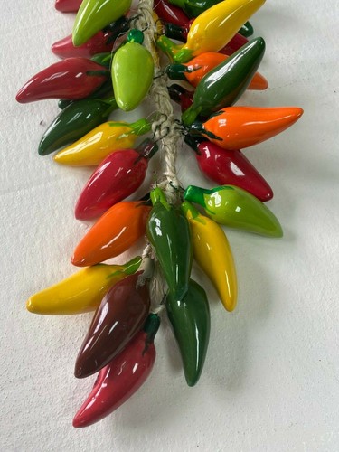 CERAMIC JALAPENO CHILI PEPPER RISTRA , MEXICO , HANGING DECOR ...