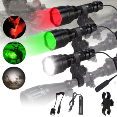 Gun Red Green Flashlight Hunting Air Rifle Torch Lights Scope Mount ...