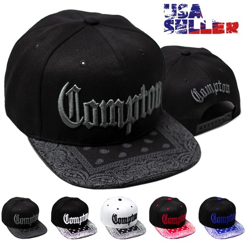 Compton Baseball Cap Snapback Adjustable Flat Bill Hat Bandana Paisley ...