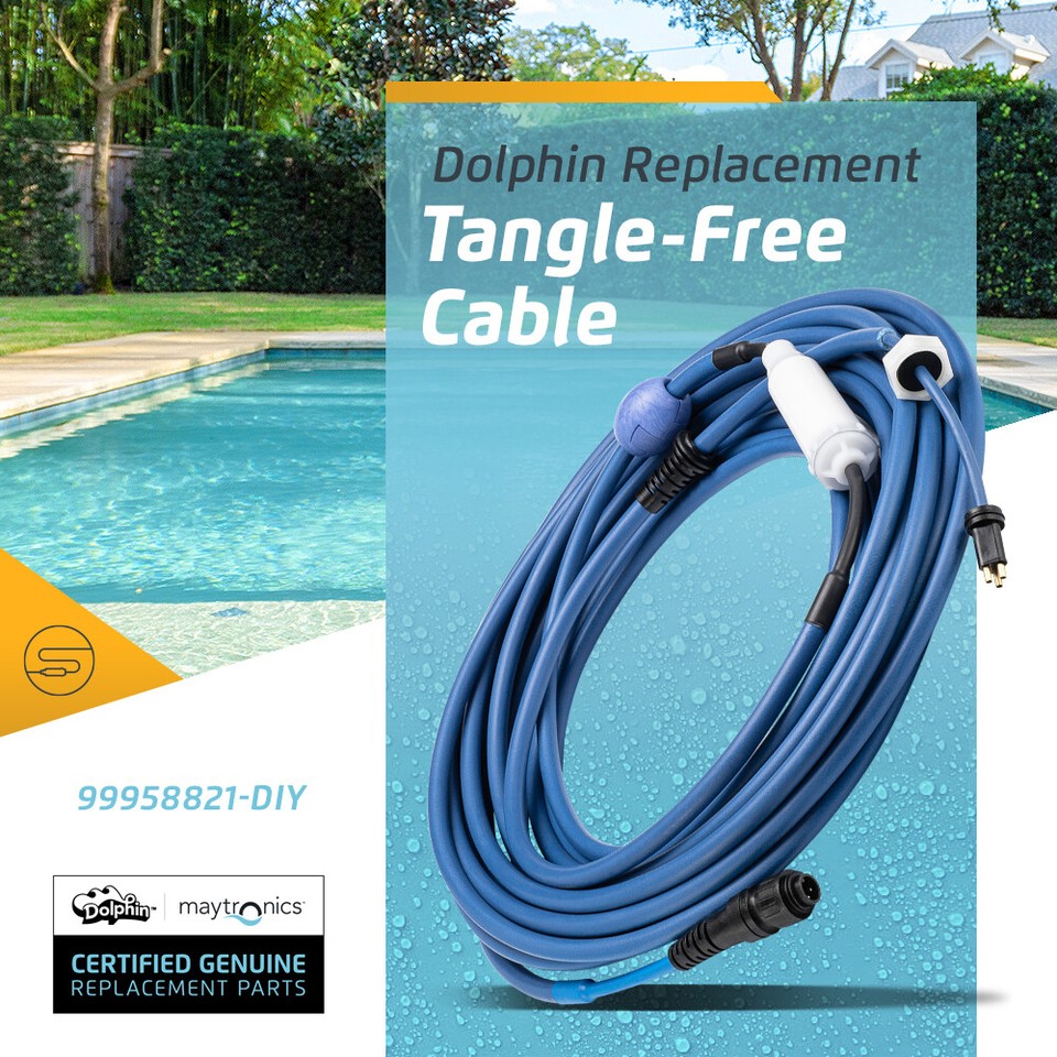 Genuine Dolphin Replacement Part — Durable 60 FT Blue Cable with Swivel ...