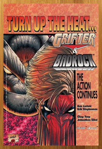 1995 Grifter Badrock Print Ad/Poster Youngblood Wildcats Rob Liefeld Promo Art | eBay