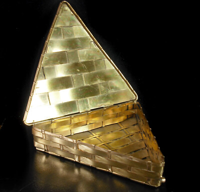 Original 50s Jewelry Box Triangle In Woven Copper Metal | eBay