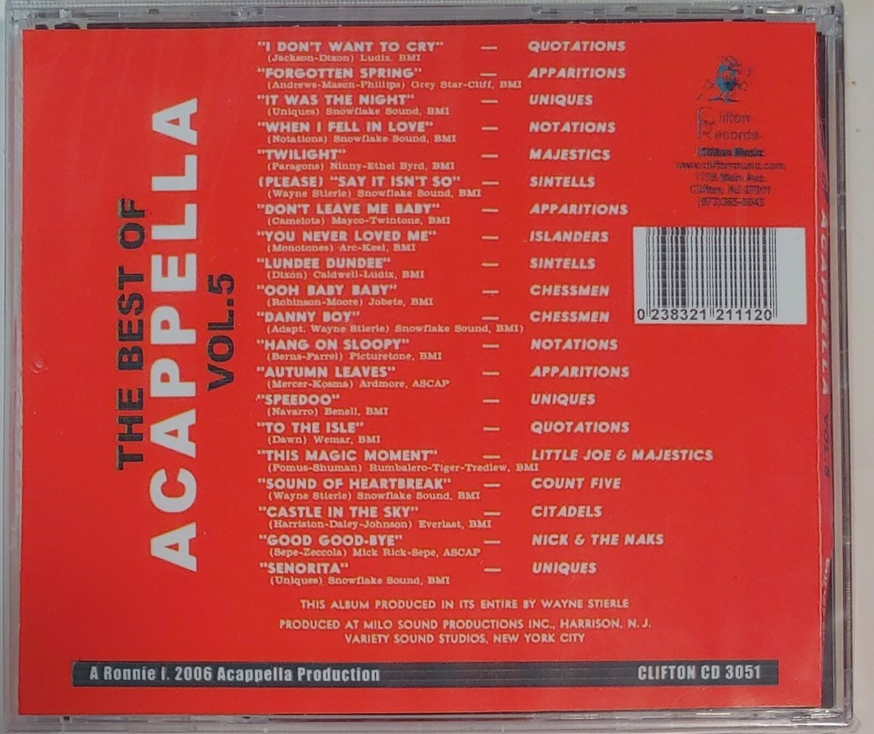ACAPPELLA - BEST OF VOL 5 CD BRAND NEW | eBay