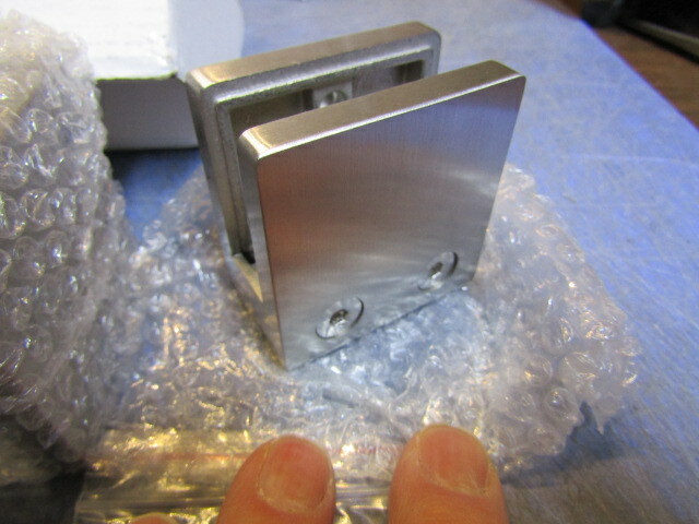 Inline Design GCSF.217.167 Glass Clamp Square Flat Surface Stainless St ...