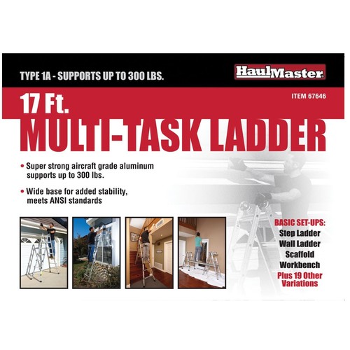 HAULMASTER LADDER 17 FOOT TYPE 1A MULTI TASK AIRCRAFT GRADE ALUMINUM ...