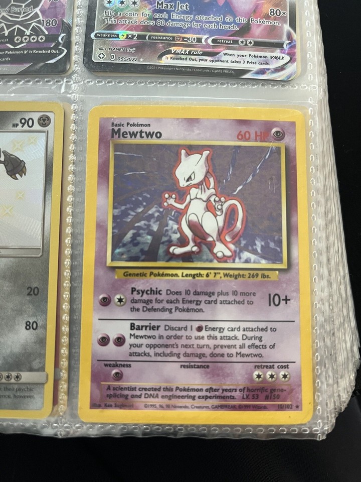 Pokémon TCG Mewtwo Base Set 10/102 Holo Unlimited Holo Rare | eBay