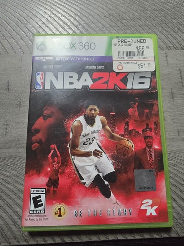 Xbox 360 NBA 2K16 In Case With Papers Game Disc Has Scratches But Works ...