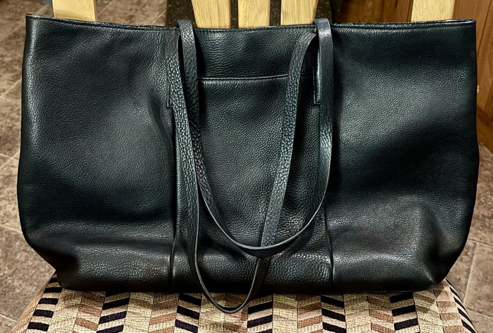 Calvin Klein Black Tote Bag with Double Straps & Gold Chain | eBay