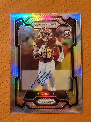2023 Prizm Autographs Silver #400 K.J. Henry Clemson Commanders Rookie ...