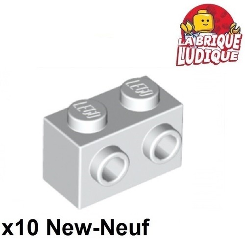 Lego 10X Brick Modified 1X2 Studs 1 Side Face White 11211 New | eBay
